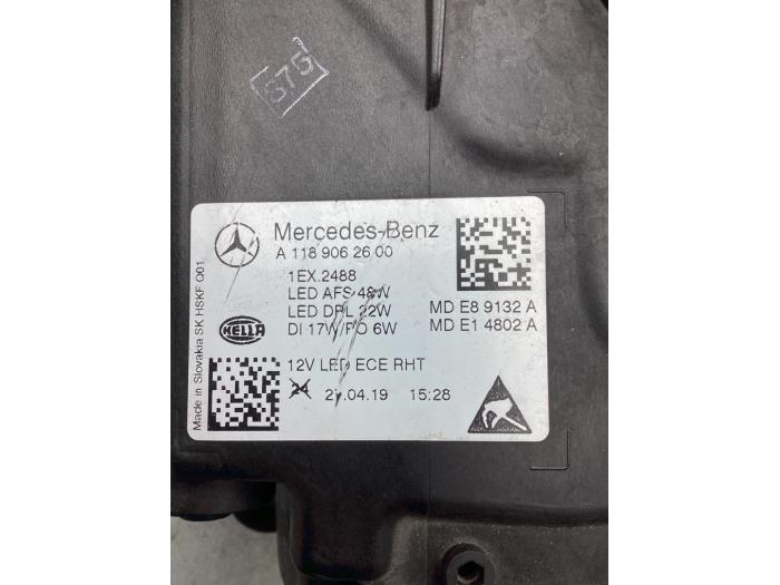 Headlight, right Mercedes CLA 1.5 CLA-180d - A1189062600 MERCEDES