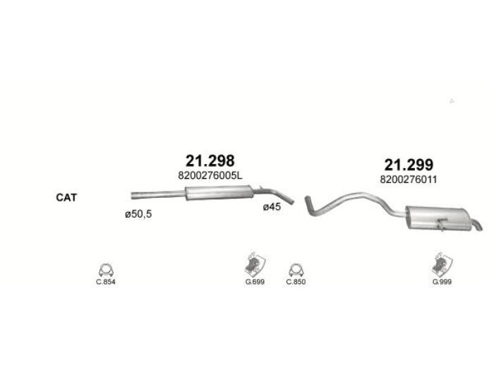 Exhaust rear silencers with part number 011 stock