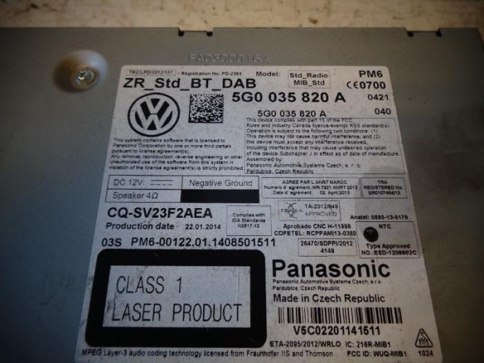 CD player Volkswagen Golf VII 2.0 TDI 16V - 5G0035820A PANASONIC